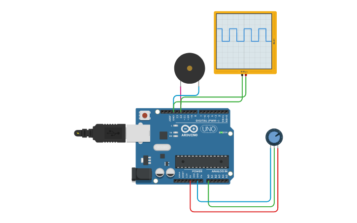 Circuit design PWM Arduino - Tinkercad