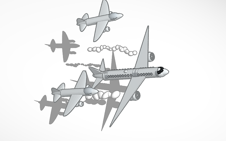3D design Commercial Jet | Tinkercad