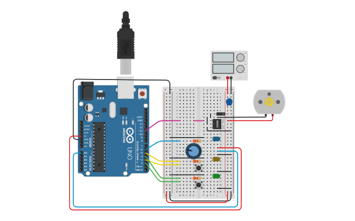 Circuit design Lab THM Part e) MOSFET - Tinkercad