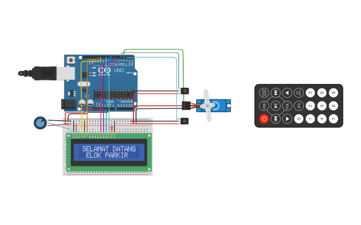 Circuit design Car Parking System - Tinkercad