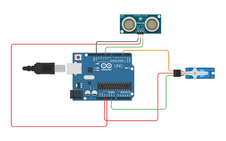 Circuit design Smart gate - Tinkercad