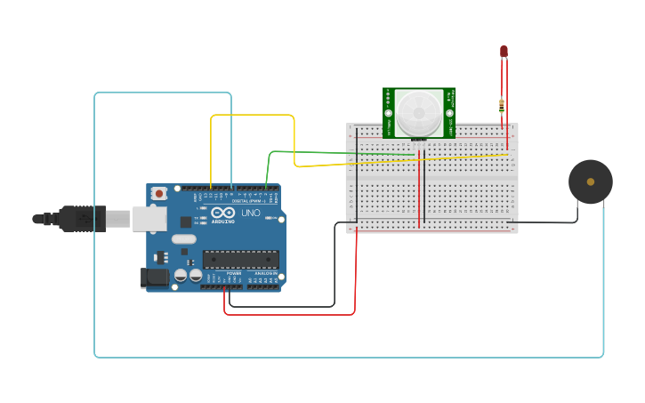 Circuit design Burglar Alarm for Home | Tinkercad