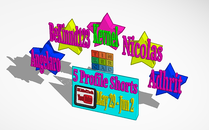 3d Design Profile Shorts May 29 Jun 2 Tinkercad
