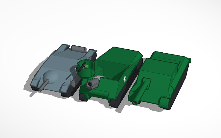 3D design Hetzer, M7 Priest, and SU-100, SPGs - Tinkercad
