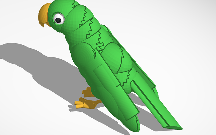 3D design Green Parrot - Tinkercad