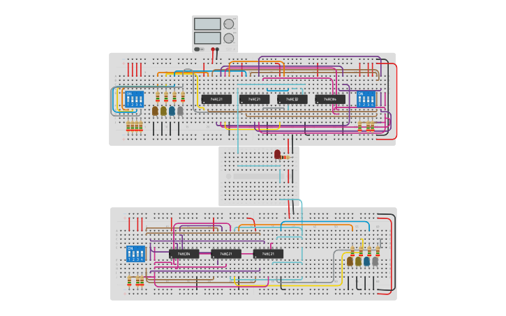 Circuit design Multiplexor y Demultiplexor - Tinkercad