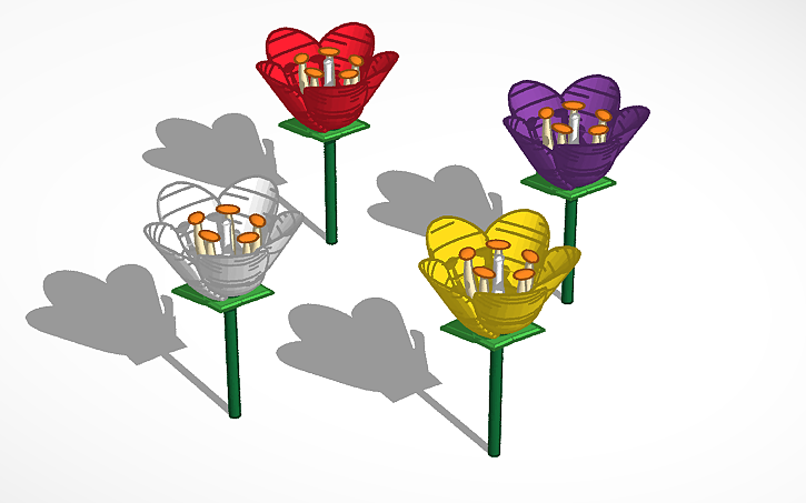 3D design Structure of a Flower - Tinkercad