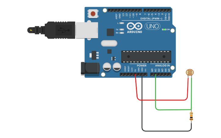 Circuit design Photoresistor Circuit | Tinkercad