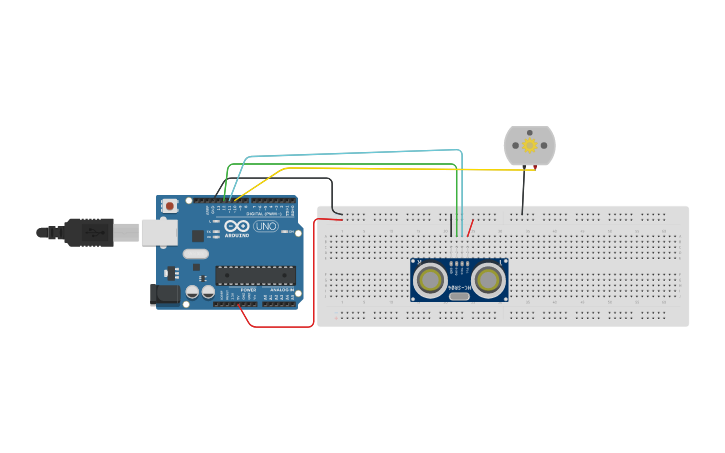 Circuit design Arduino sensor con motor José Amaya | Tinkercad