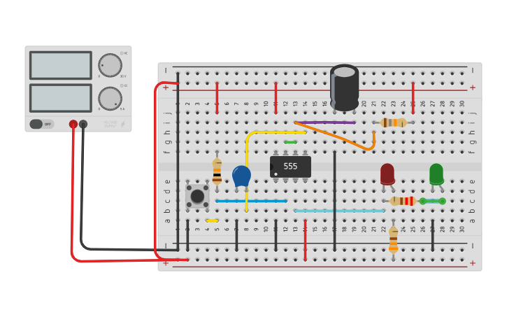 Circuit design semaforo de pedestres - Tinkercad