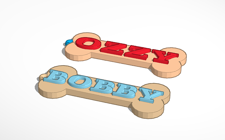 3D design DOG BONE - Tinkercad
