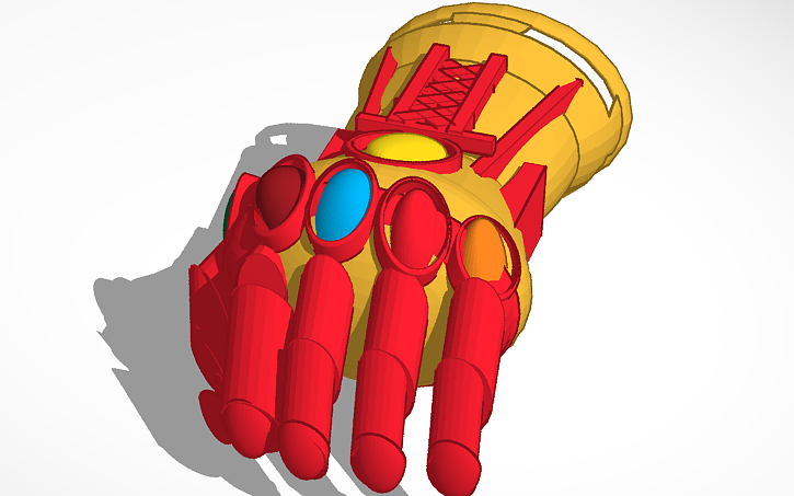 3D design Copy of Hulk Buster Infinity Gaulet ( With Stones) | Tinkercad