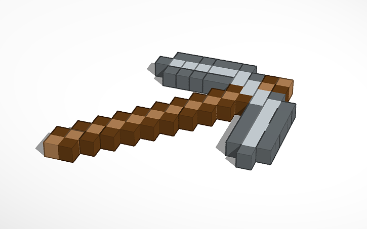 3D design minecraft pickaxe - Tinkercad