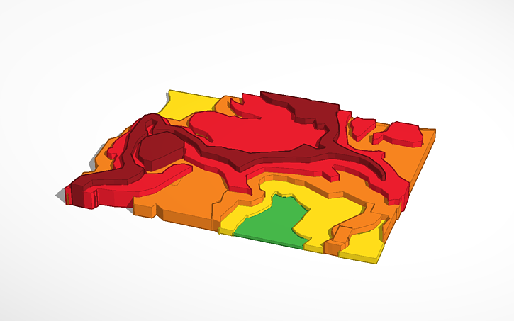 3D design 3D topographic map - Tinkercad