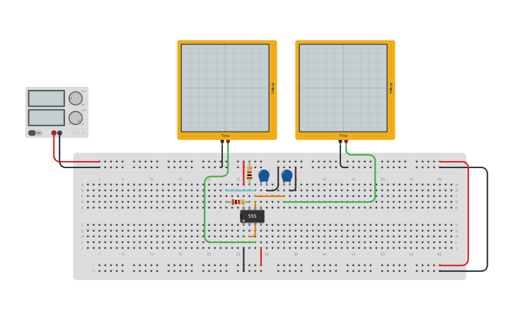 Circuit design Astable Multivibrator | Tinkercad