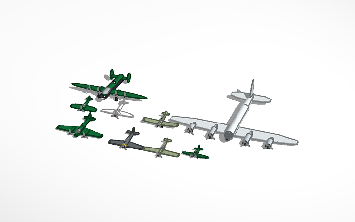3D design WW2 Planes - Tinkercad