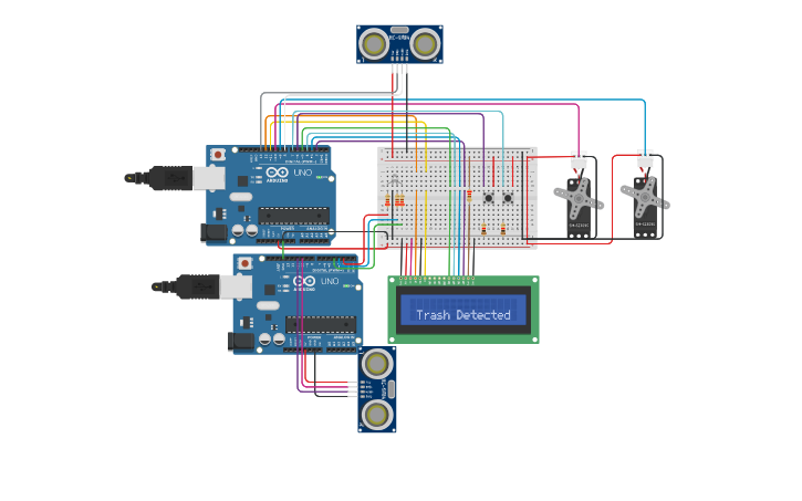Circuit design Copy of Trash Sorter - Tinkercad