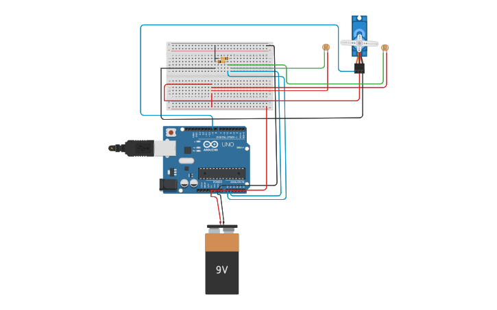 Circuit design Sun Tracking Solar System | Tinkercad