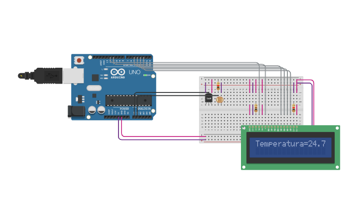 Circuit design Modulo Display LCD - Tinkercad