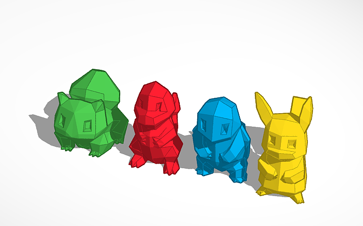 3D design Low-Poly Pokemon - Tinkercad