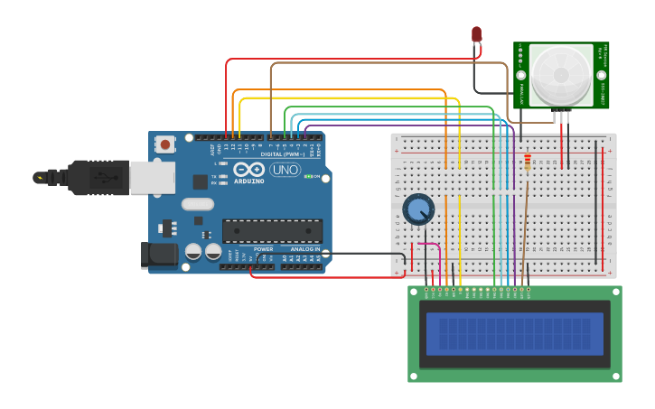 Circuit design Latihan Rangkaian Sensor Gerak PIR Bima-09-9E | Tinkercad Circuit design Latihan Rangkaian Sensor Gerak PIR Bima-09-9E | Tinkercad