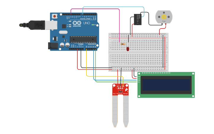 Circuit design Riego Automatico - Tinkercad