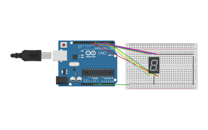 Circuit design Detonator timer 1234 - Tinkercad