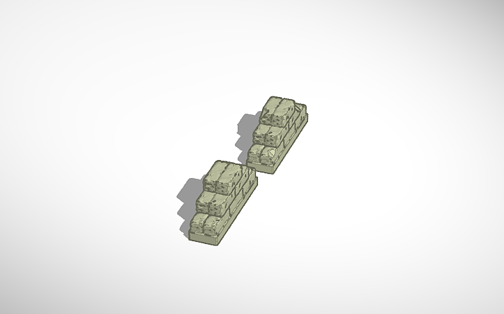 3D design Stone Wall - 2 Squares - Tinkercad