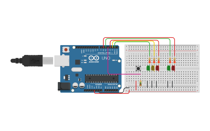 Circuit design Semaforo- - Tinkercad