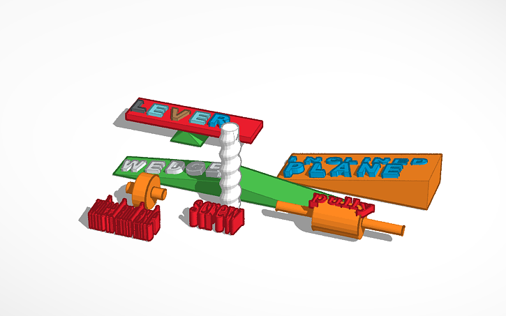 3D design Six simple machines | Tinkercad