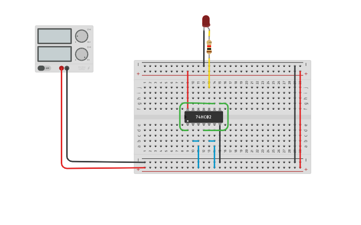 Circuit design AND gate using nor gate - Tinkercad