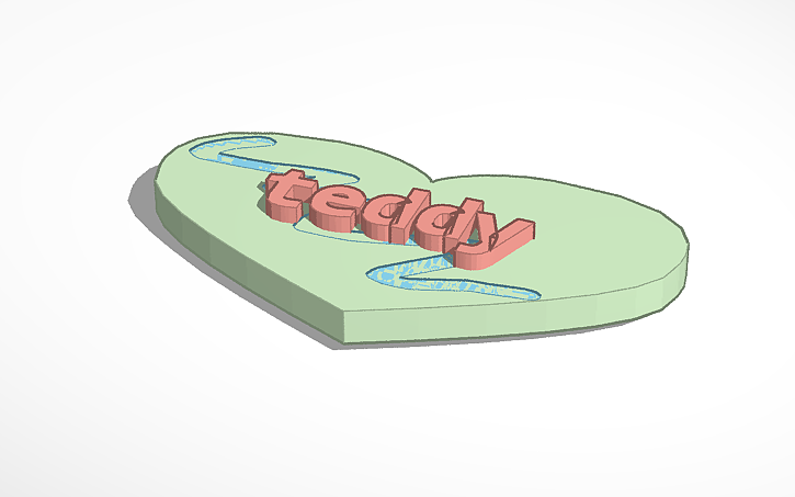 3D design teddy tag | Tinkercad