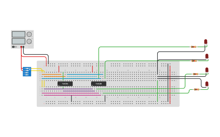 Circuit design 2-4 Decoder - Tinkercad