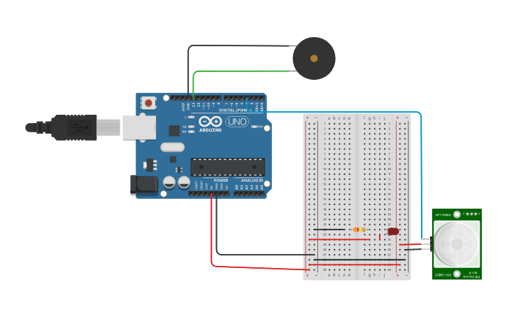 Circuit design Sensor de movimiento - Tinkercad