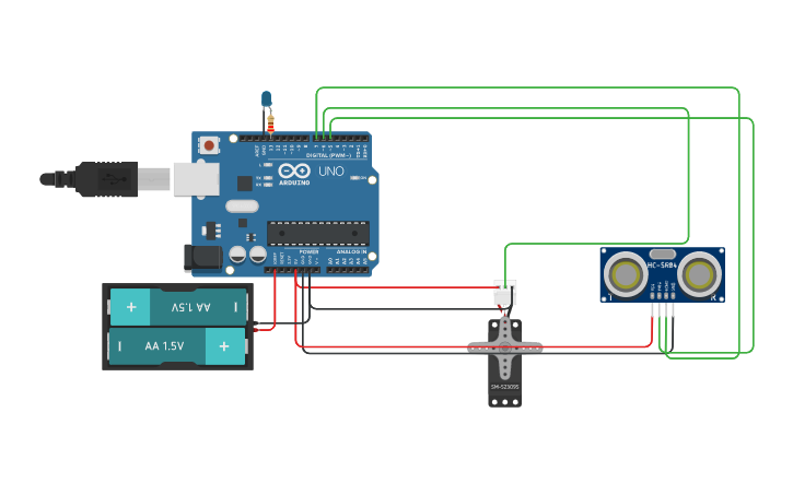Circuit design Automatic Door - Tinkercad