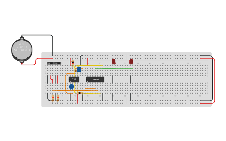 Circuit design RS Flip Flop - Tinkercad