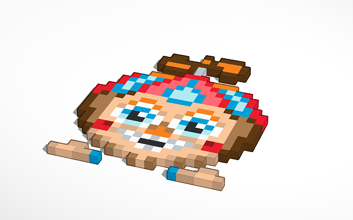 3D design Balloon Boy pixel 2D | Tinkercad