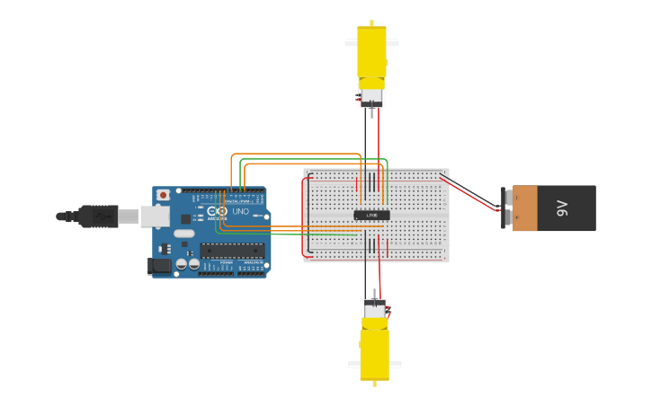 Circuit design 2ًWD_Robot_ - Tinkercad