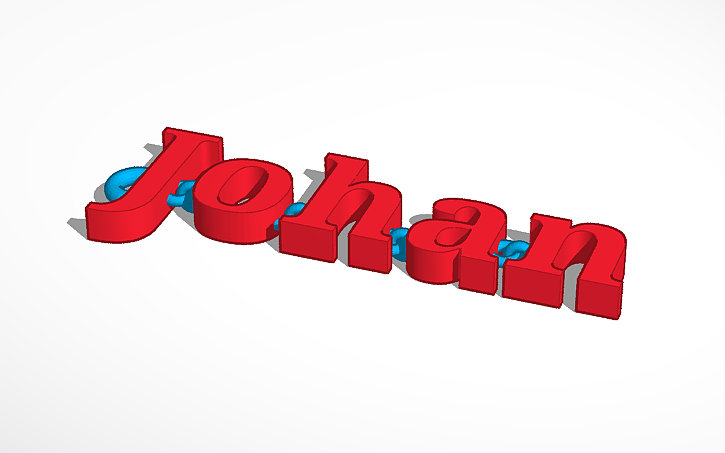 3D design keychain Johan (sleutelhanger Johan) | Tinkercad