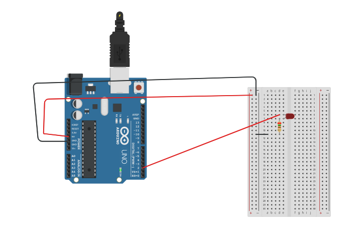Circuit design SOS Flasher - Tinkercad