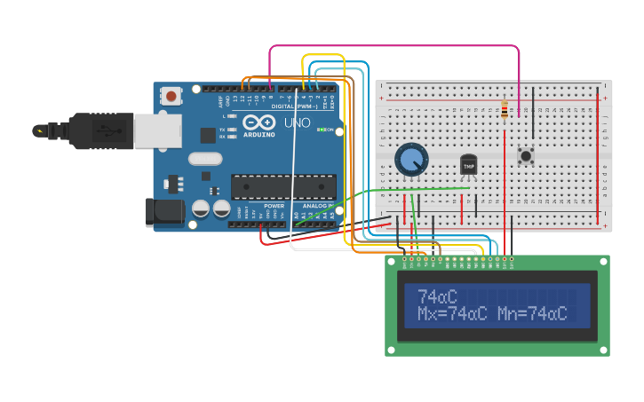 Circuit design CONTROLADOR DE TEMPERATURA - Tinkercad