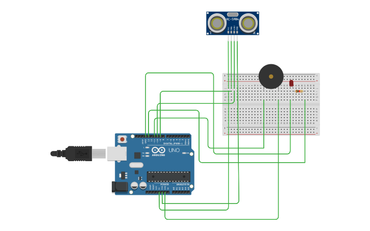Circuit Design Flood Warning System Tinkercad