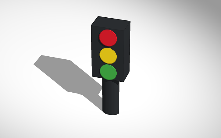 3D design traffic light - Tinkercad