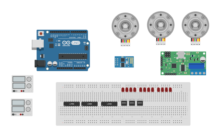 Circuit design Excerise001-Arduino-UNO-L293D- - Tinkercad