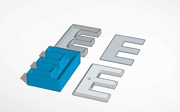 3D design E-Letter FHT - Tinkercad