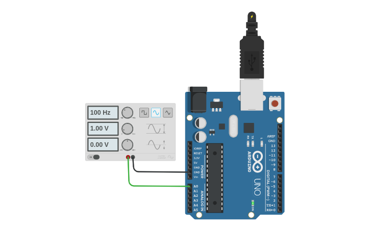 Circuit design Analysis of the digitized signal | Tinkercad