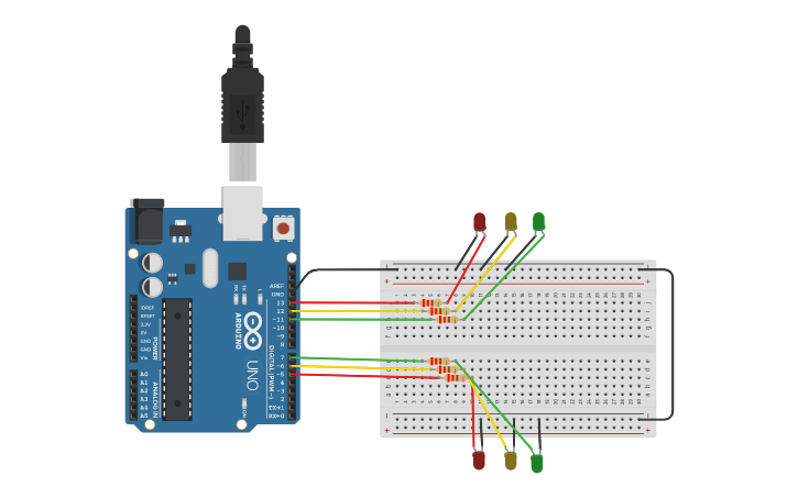 Circuit Design Semáforo Tinkercad