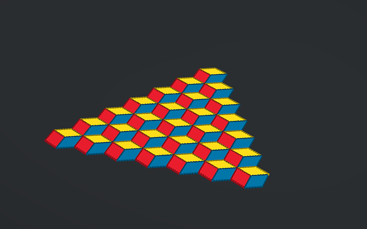 3D design q*bert map - Tinkercad