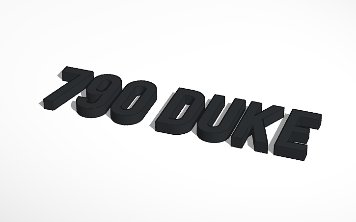 3D design 790 Duke Schrift - Tinkercad