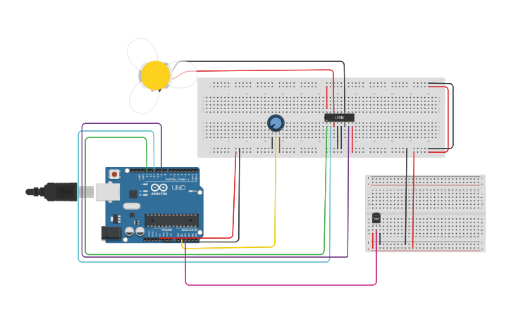 Circuit design Lab Motor and fan Experiment - Tinkercad